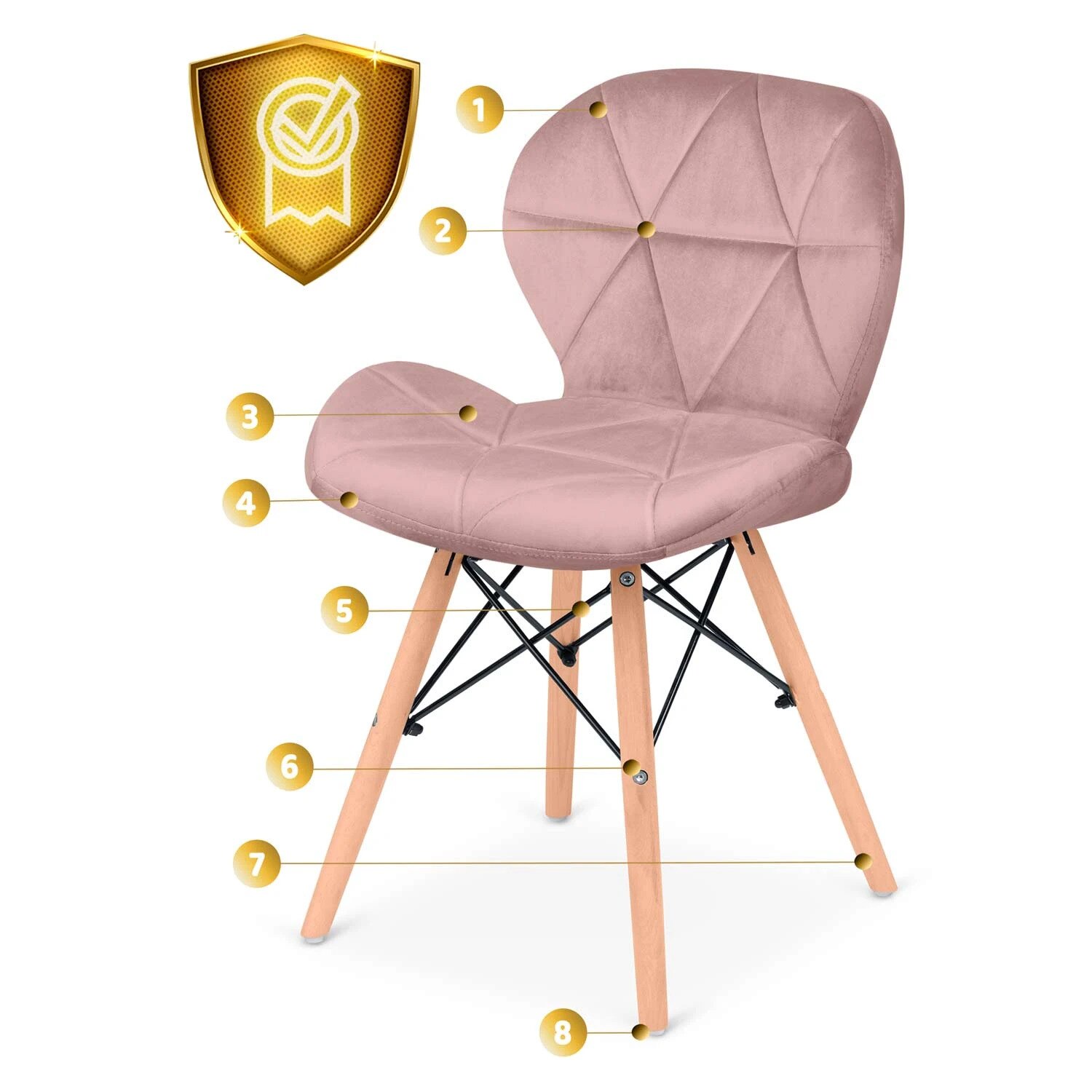 Scaun scandinav modern Sofotel Sigma, roz - eMAG.ro