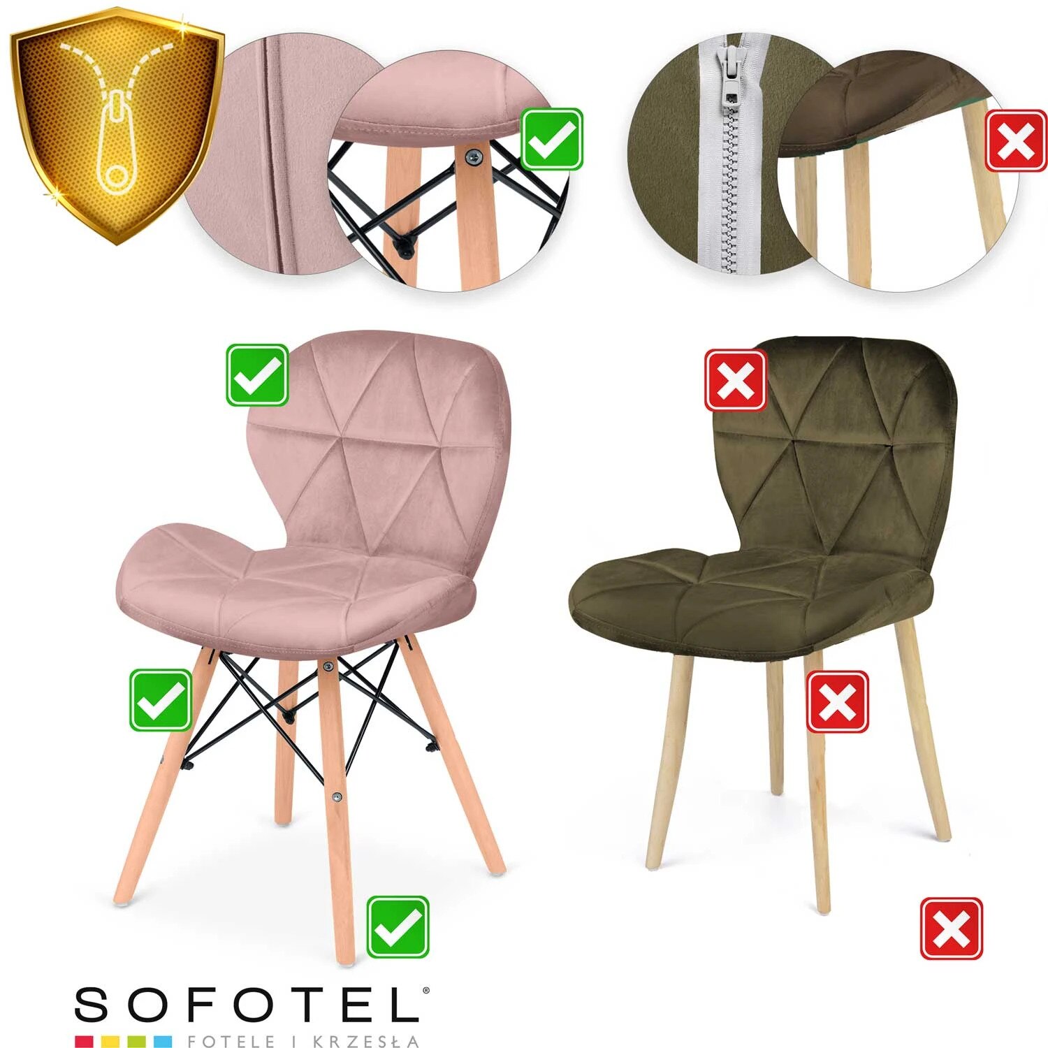 Set 4 scaune roz scandinave Sofotel Sigma - eMAG.ro