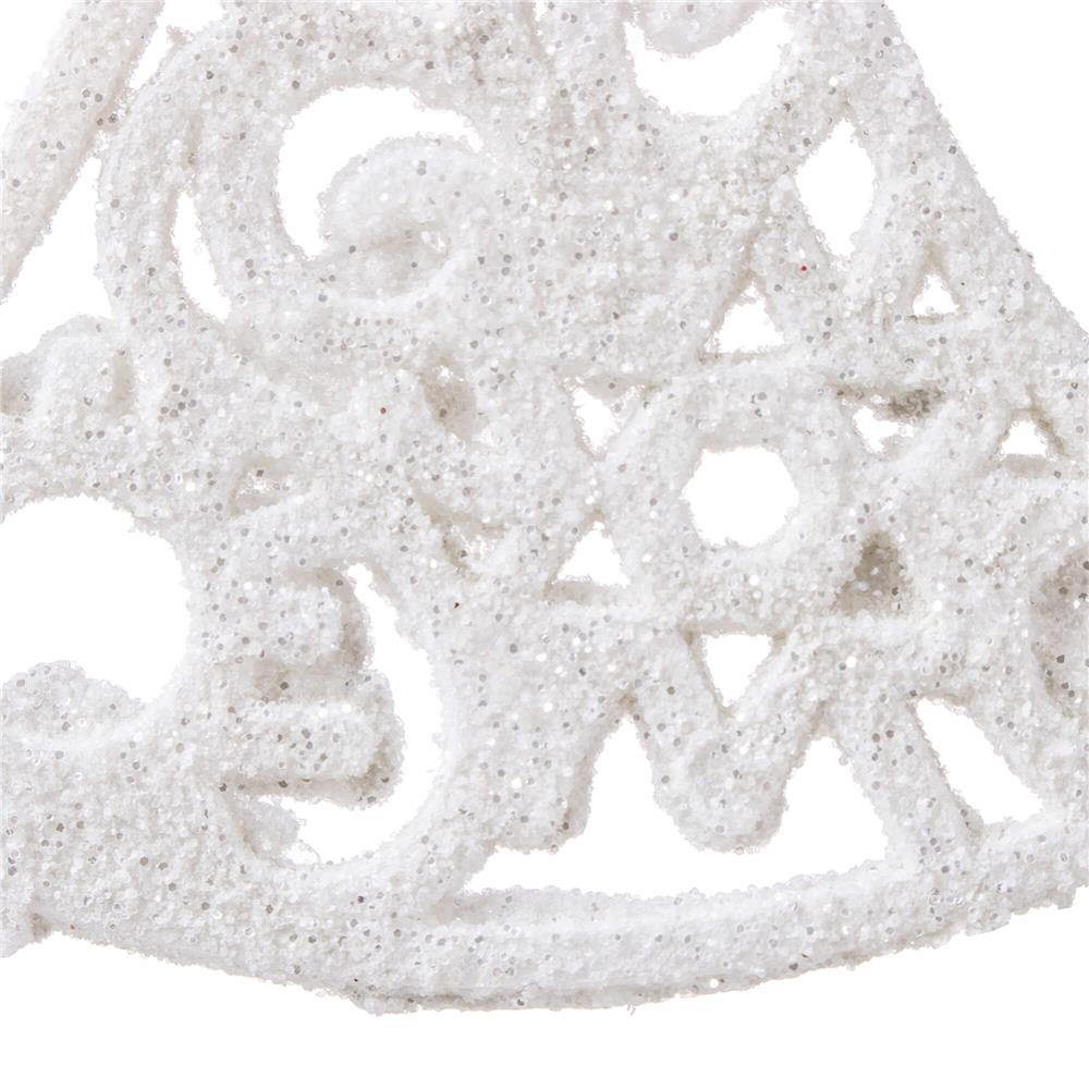 Set 3 bucati decoratiuni pentru brad, tip ingeras, 10 cm, alb cu ...