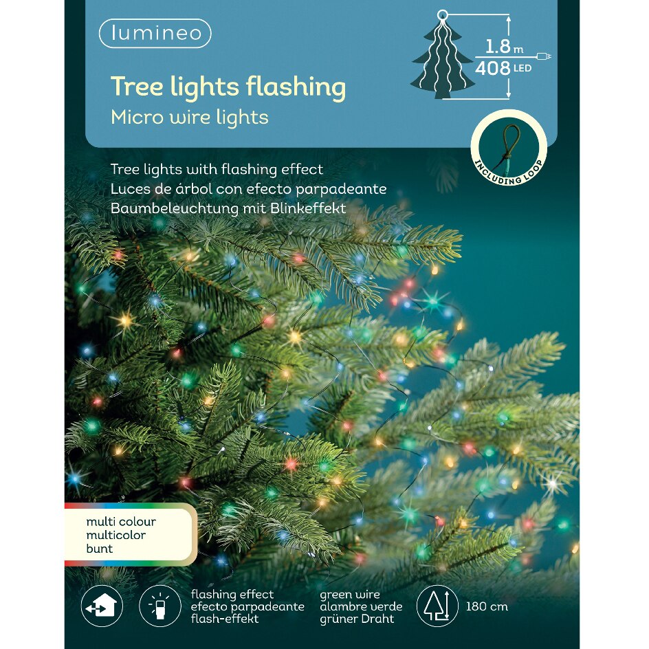 Instalatie Craciun Lumineo, 408 micro LED-uri, 180 cm, lumina ...