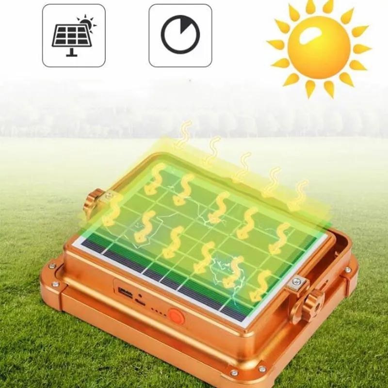 Proiector Led 1000W Tudis, Incarcare la Panou Solar, 3 moduri lumina si ...