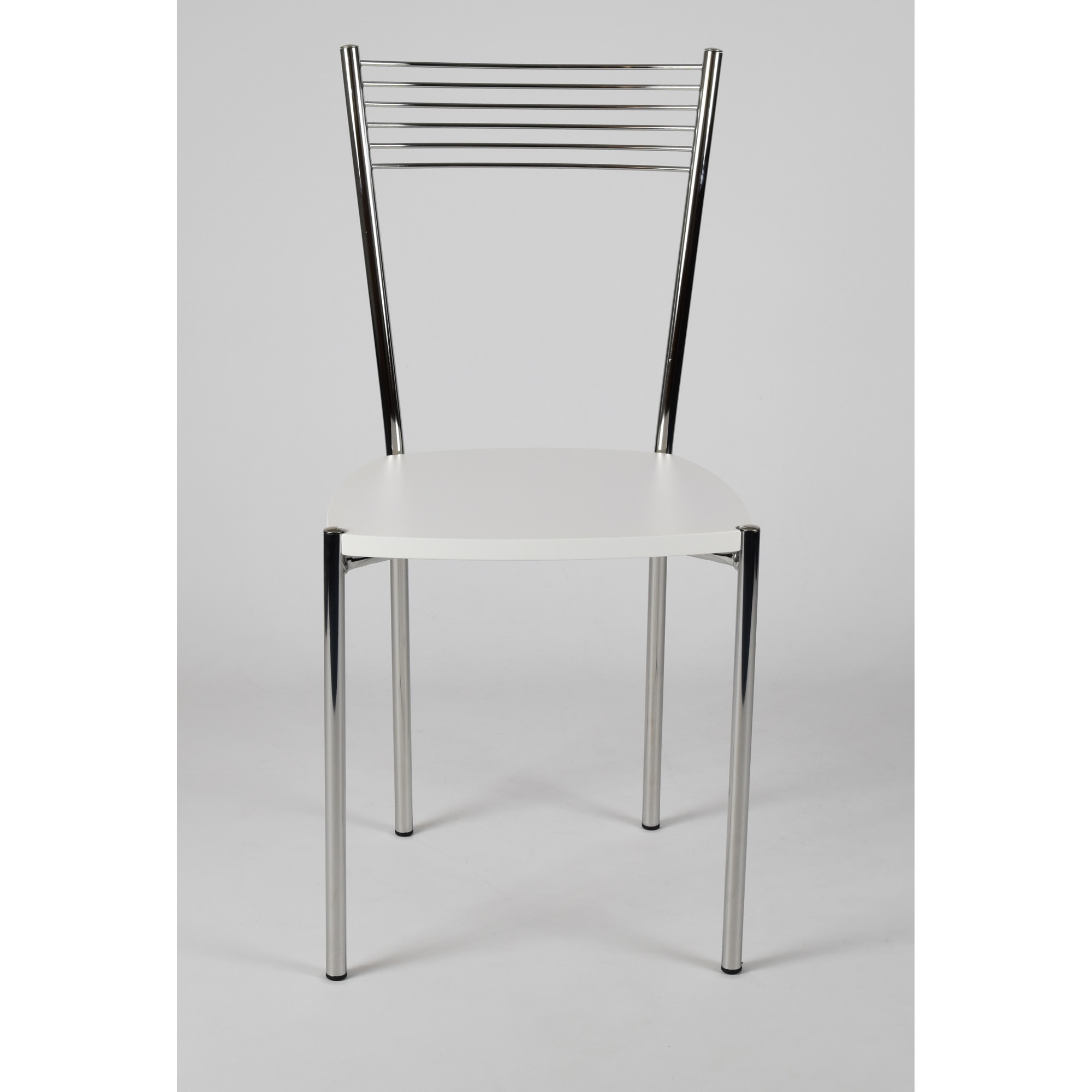 Set 4 scaune Elegance, t m c s, Otel Cromat, Sezut din Lemn, Bianco ...