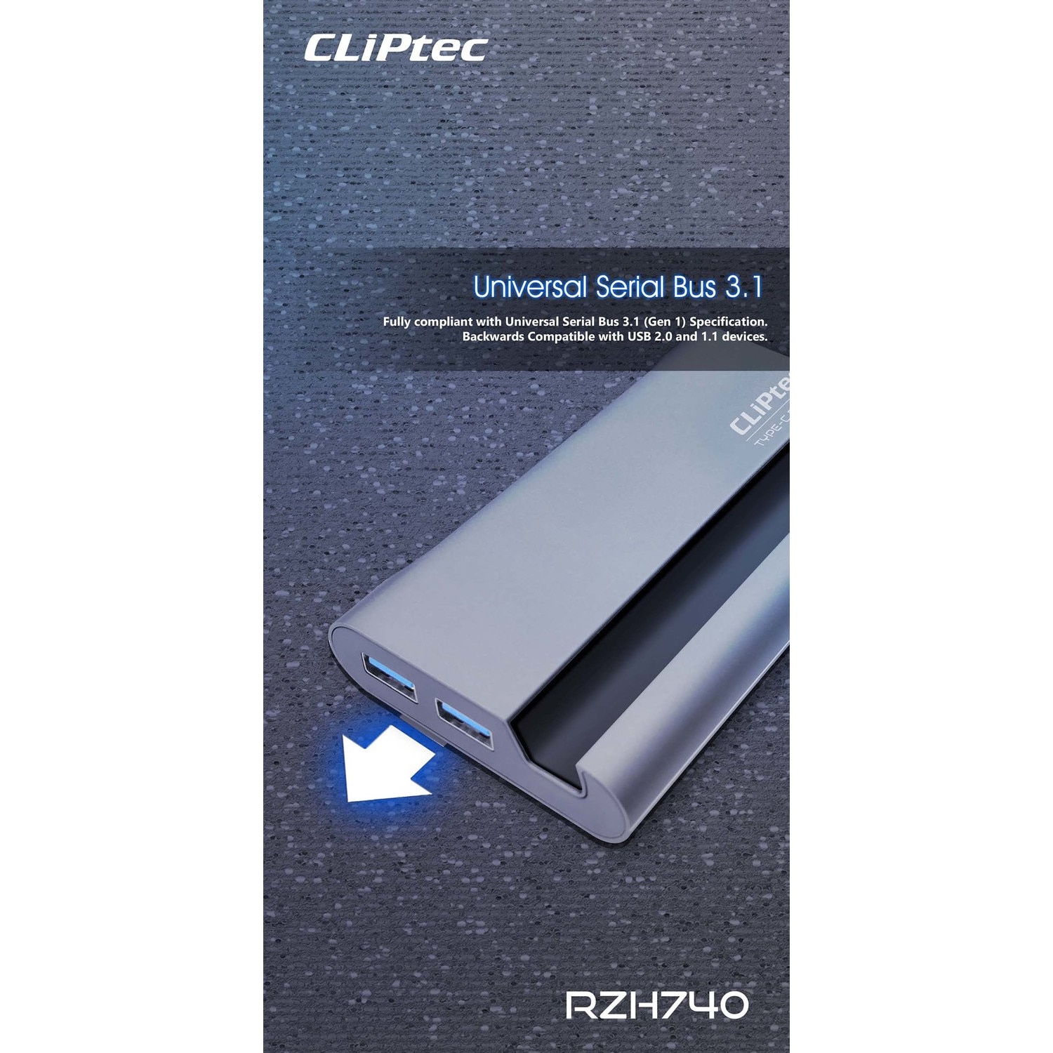 HUB, Cliptec, 3 X USB 3.1 + TIP C + HDMI + VGA + RJ45, Gri - eMAG.ro