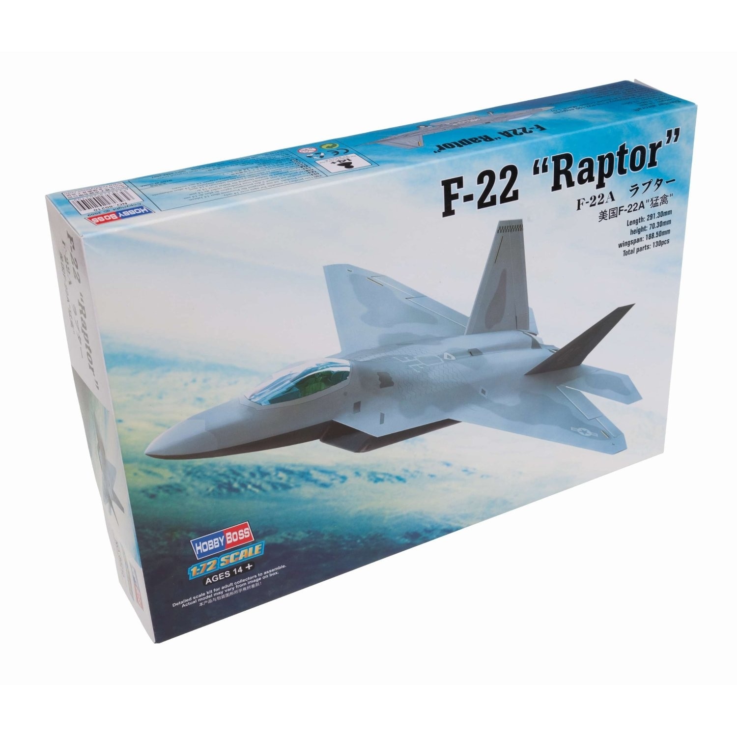 Kit de construit avion F22A Raptor, Lungime 29cm, Scara 1:72, 14+ - eMAG.ro