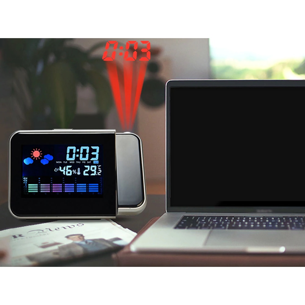 Ceas cu proiector multifunctional, Zola®, statie meteo, higrometru ...