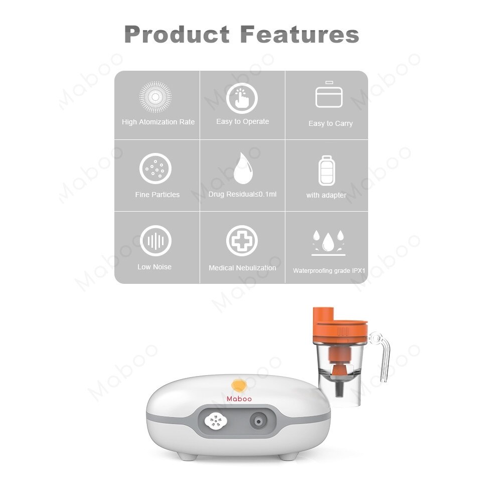 Aparat aerosoli Maboo® Aero, nebulizator inhalator cu compresor, masca ...