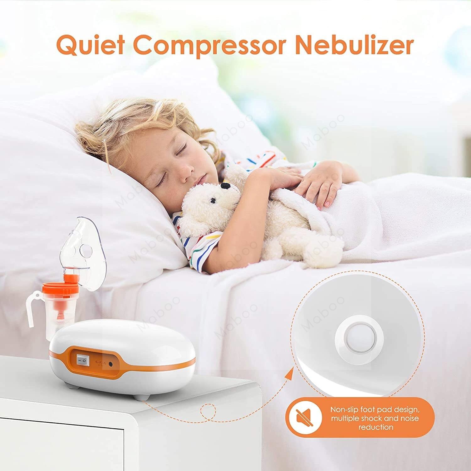 Aparat aerosoli Maboo® Aero, nebulizator inhalator cu compresor, masca ...