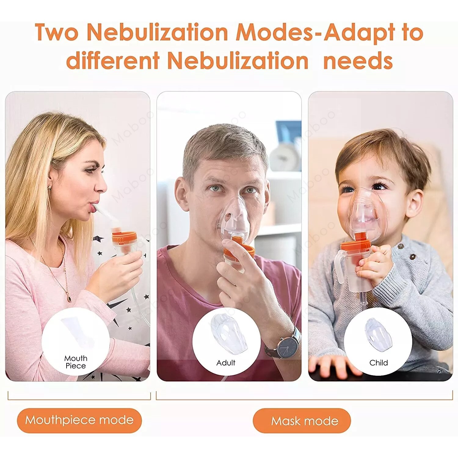 Aparat aerosoli Maboo® Aero, nebulizator inhalator cu compresor, masca ...