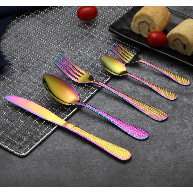 Set tacamuri din inox 30 piese, Grunberg BL186WC30, Curcubeu - eMAG.ro