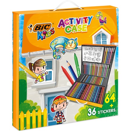 Cutie creatie pentru copii, BIC Kids Activity Case - 24 de Creioane de ...