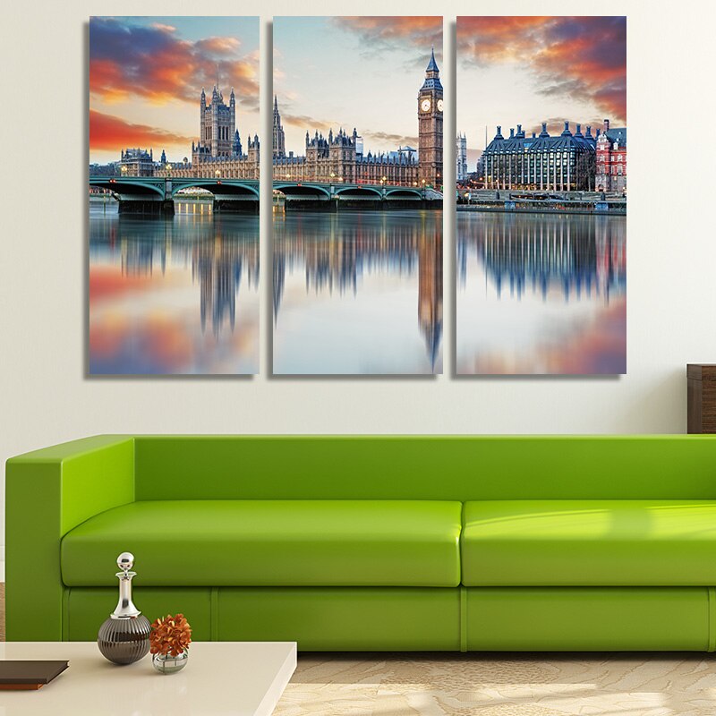 Декорация за стена ARTECO design Лондонски Мост, 3 части, PVC плоскост ...