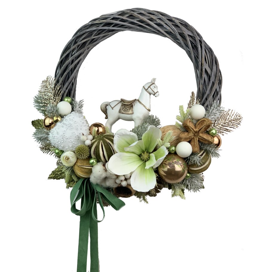 Coronita de Craciun, realizata manual, multicolor, 40 cm - eMAG.ro