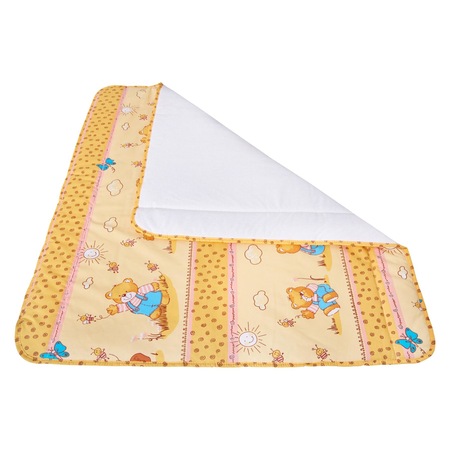 Patura impermeabila bebe, bumbac frotir, SomnART, 100x110 cm, Honey ...