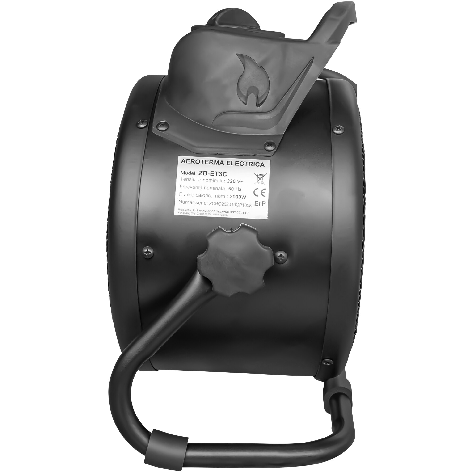 Aeroterma Zobo PTC3, putere 3kW, elemente ceramice, 2 trepte, termostat ...