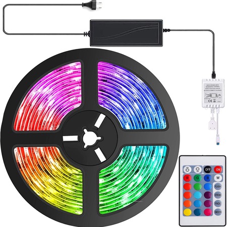 LED лента ZAFIT, RGB, 5 м, За употреба на открито и закрито, IP65, 300 ...