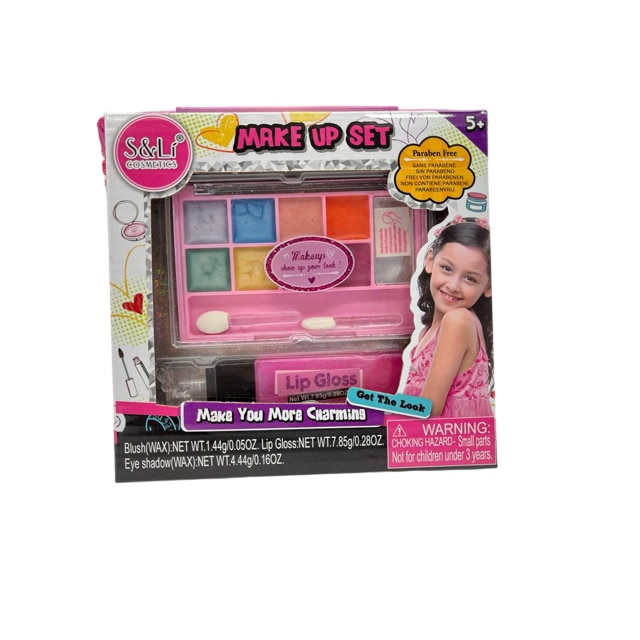 Set de machiaj mini pentru copii, trusa plus blush plus gloss - eMAG.ro
