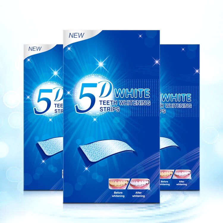 Set benzi albire dinti 5D, White Strips, Menta, 7 bucati, 30 g - eMAG.ro