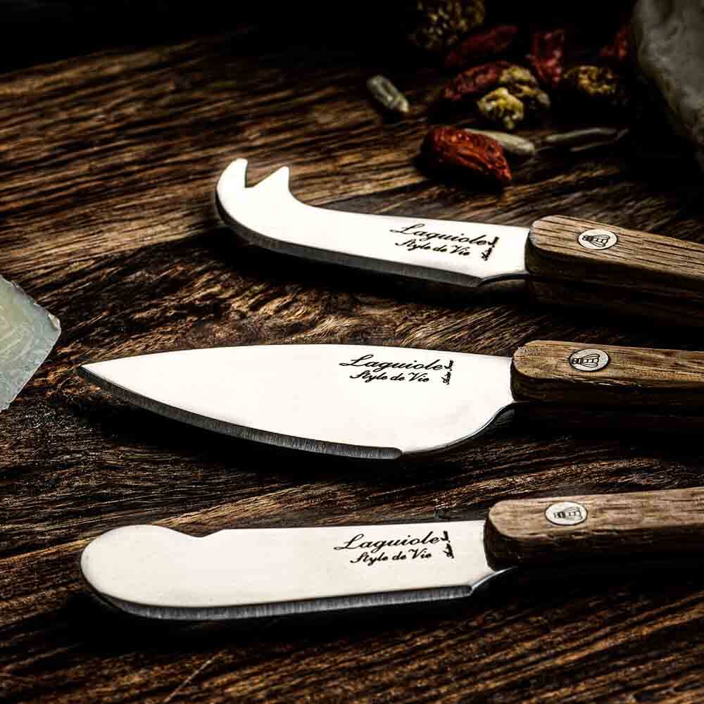 Set 3 cutite pentru branza Style de Vie Laguiole, Maro/Argintiu - eMAG.ro