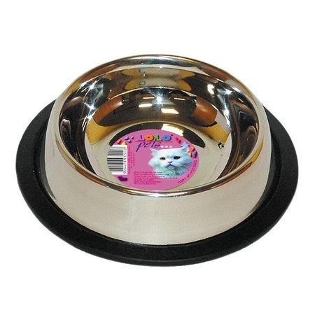 Castron inox pentru pisici, antiderapant, 0,450 l, Lolo Pets - eMAG.ro