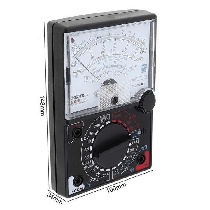 Multimetru analogic cu sonerie buzzer, negru - eMAG.ro