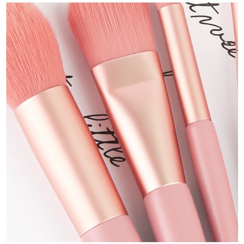 Set 8 bucati, mini pensule de machiaj Roz, Flippy - eMAG.ro