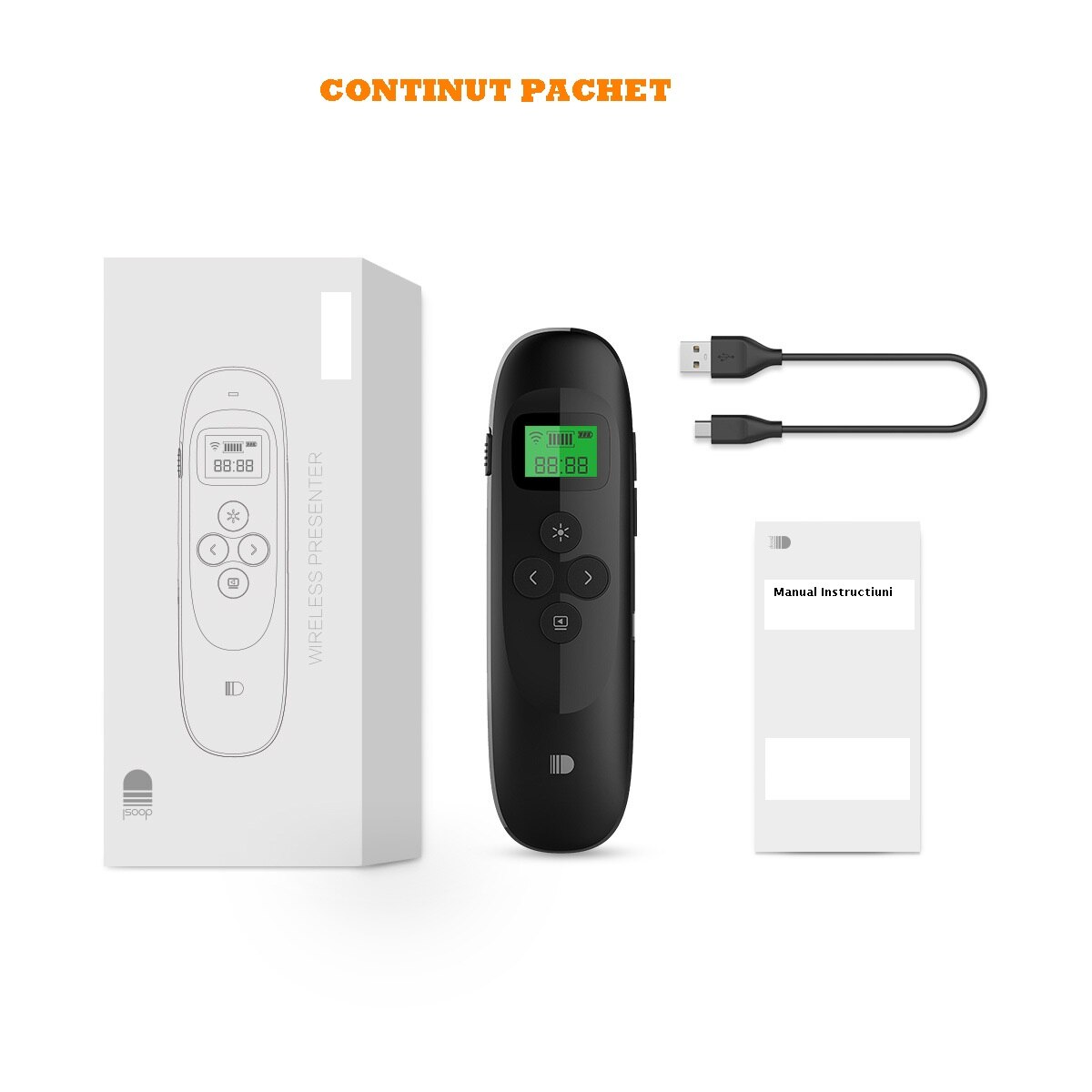 Indicator laser cu afisaj LCD, telecomanda, pointer, smart, wireless ...