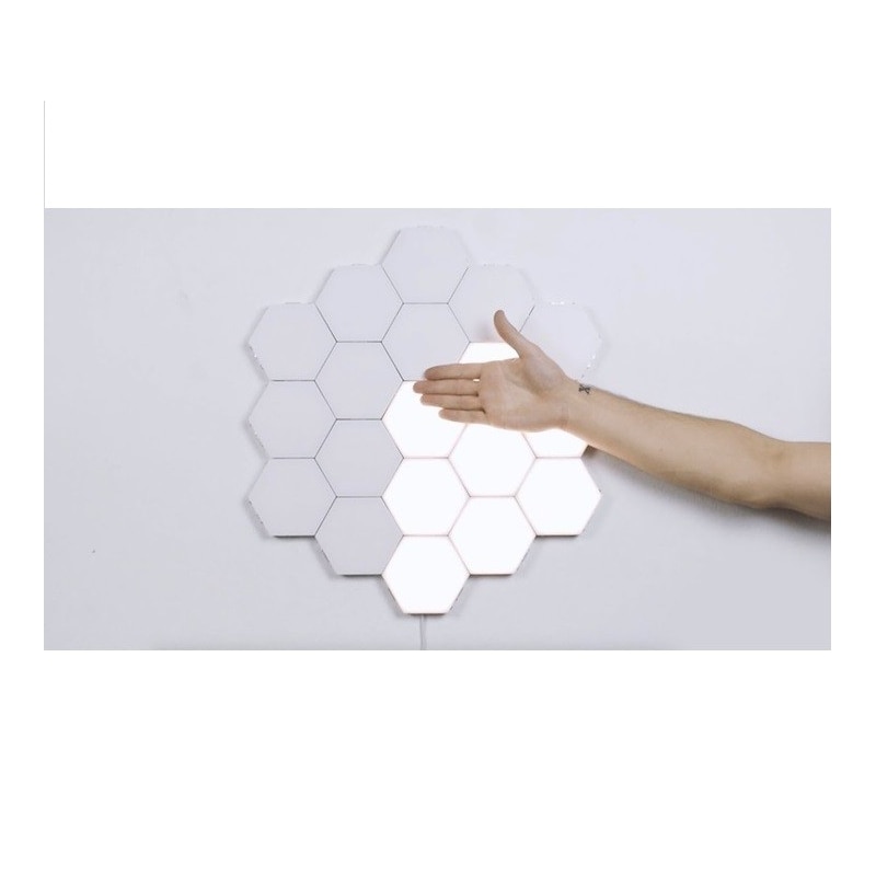Lampa modulara de perete cu aprindere prin atingere, LED, 5 hexagoane ...