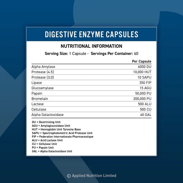 Enzime digestive Applied Nutrition Digestive Enzyme 60 Capsule - eMAG.ro