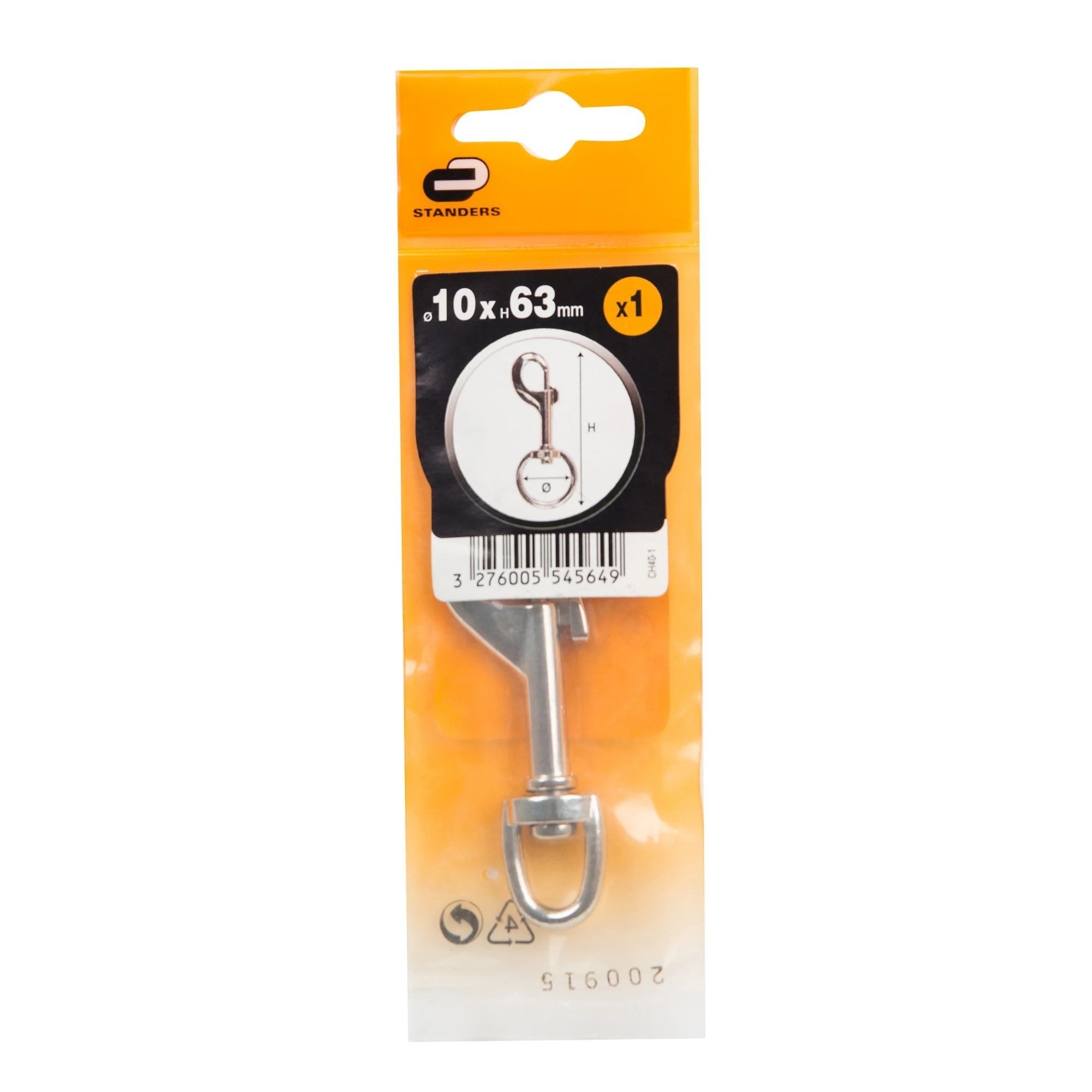 Carabiniera cu inel rotativ, zamac nichelat, 10 x 66 mm - eMAG.ro