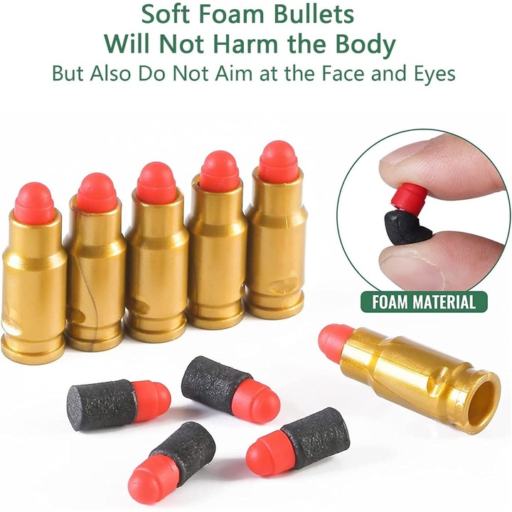 Pistol de jucarie cu gloante moi, Incarcare manuala, Ejectarea carcasei ...