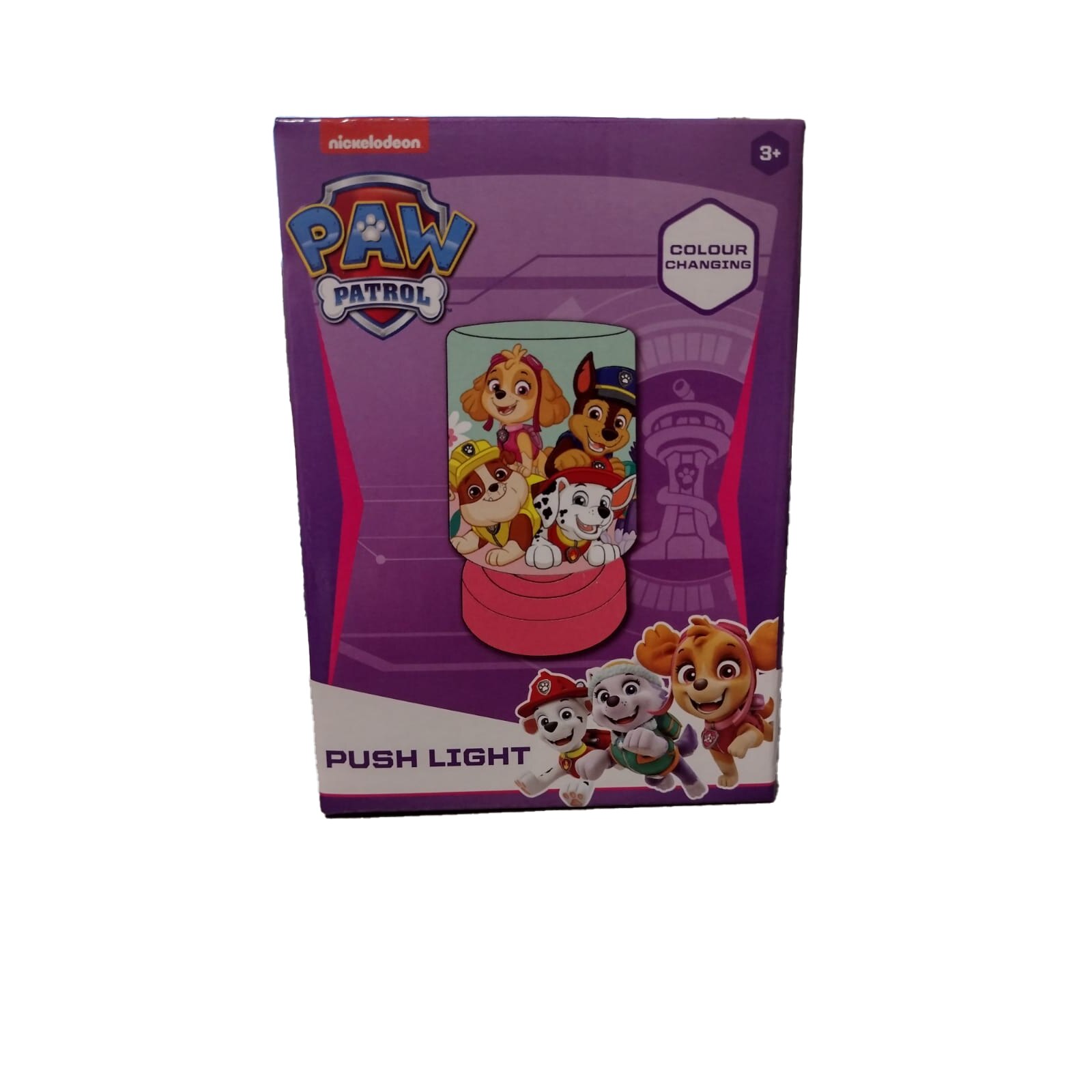 Lampa de veghe, pentru fete, Push Light, Colour Changing, 11 x 7,5 cm, Paw Patrol - eMAG.ro