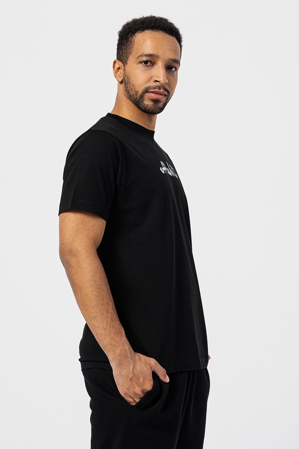 OFF-WHITE, Tricou slim fit Paint Arrow, Alb, Negru, XL - eMAG.ro