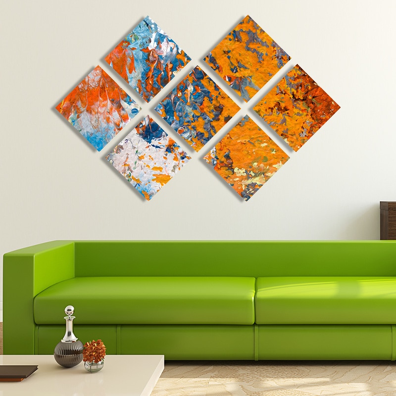 Декорация за стена ARTECO design Арт Цветове, 7 части, Канава върху ...