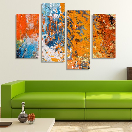 Декорация за стена ARTECO design Арт Цветове, 4 части, PVC плоскост 5мм ...