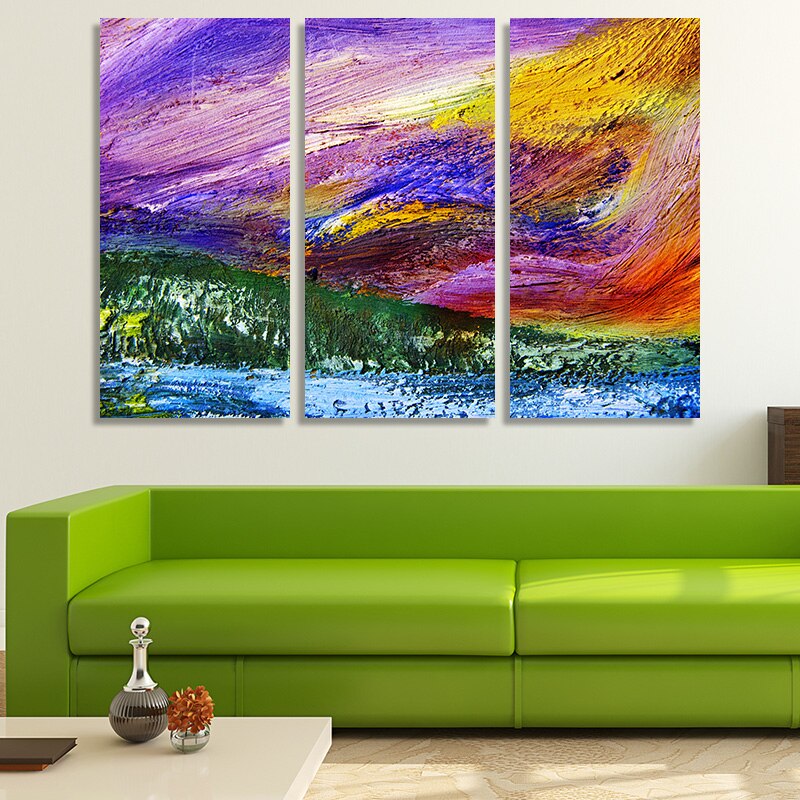 Декорация за стена ARTECO design Пролетна Вълна, 3 части, Канава 100% ...