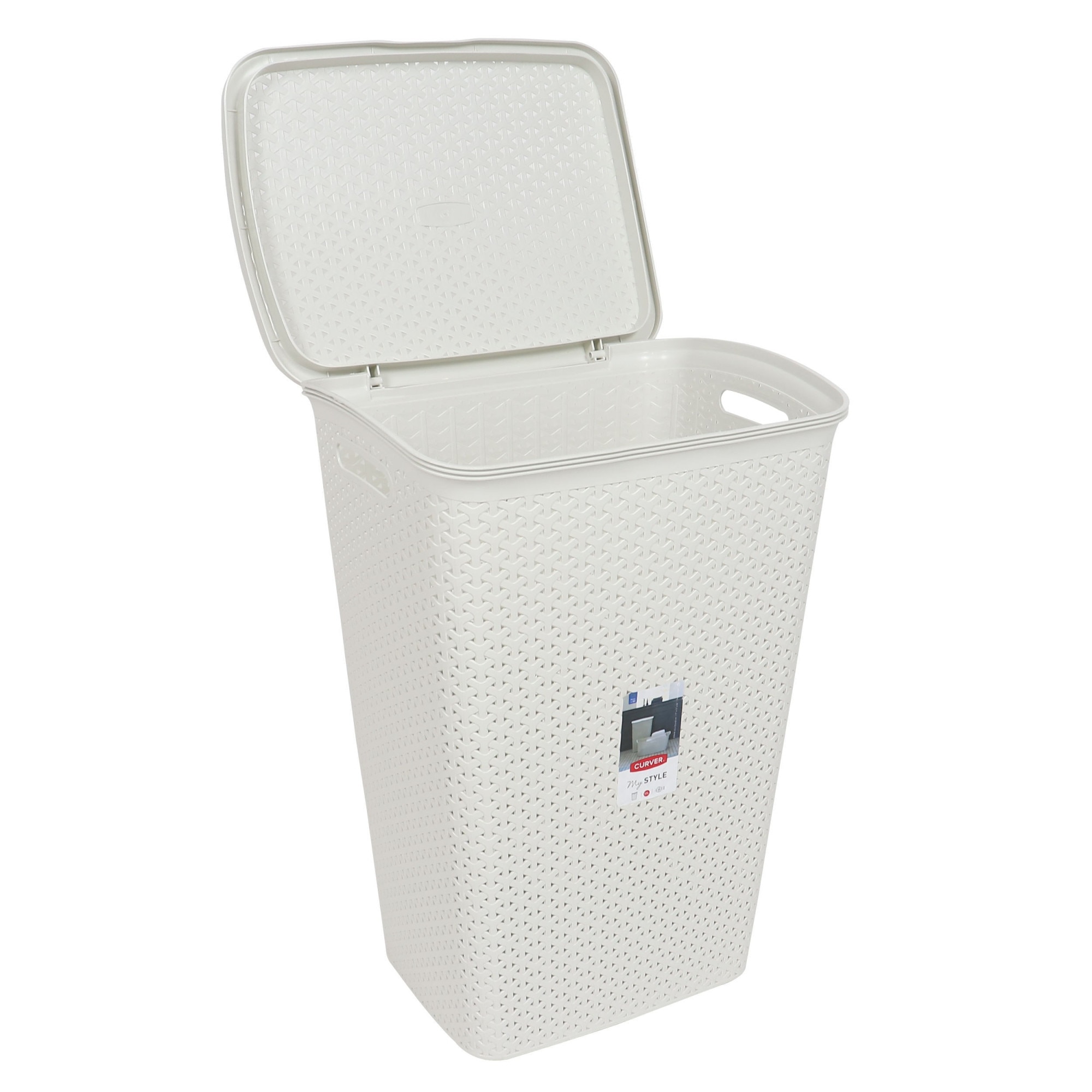 Cos rufe rattan My Style, culoare alb, dimensiune 43 x 33 x 60 cm ...