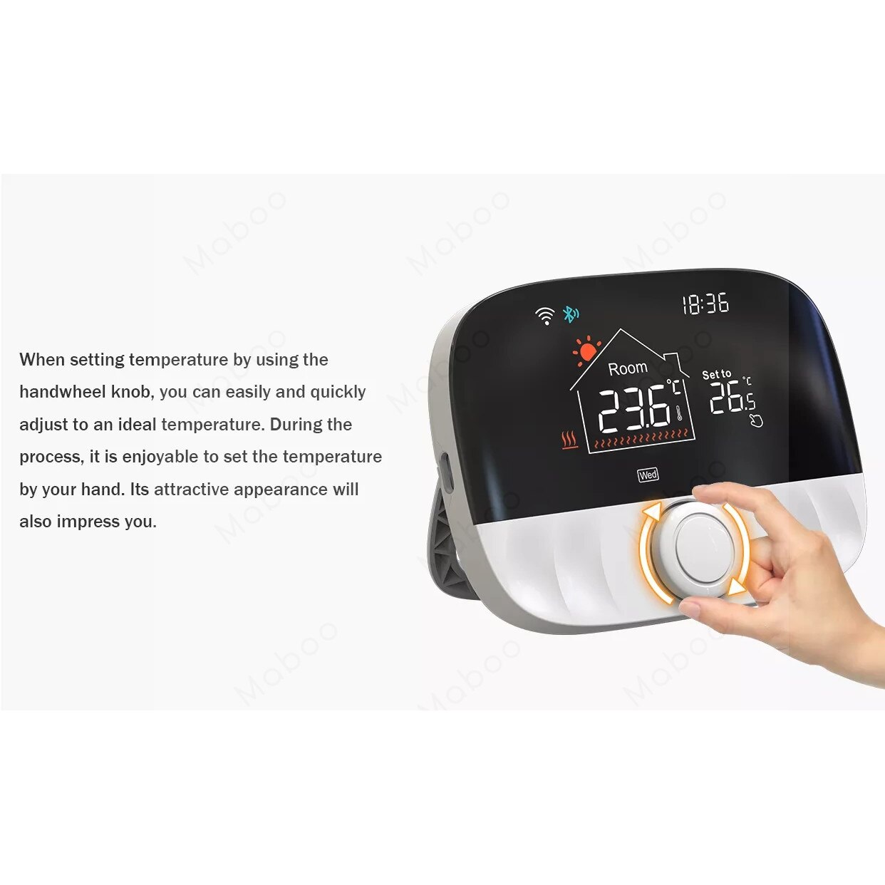 Termostat de ambient inteligent Maboo® Thermo Pro, Wi-FI, wireless ...
