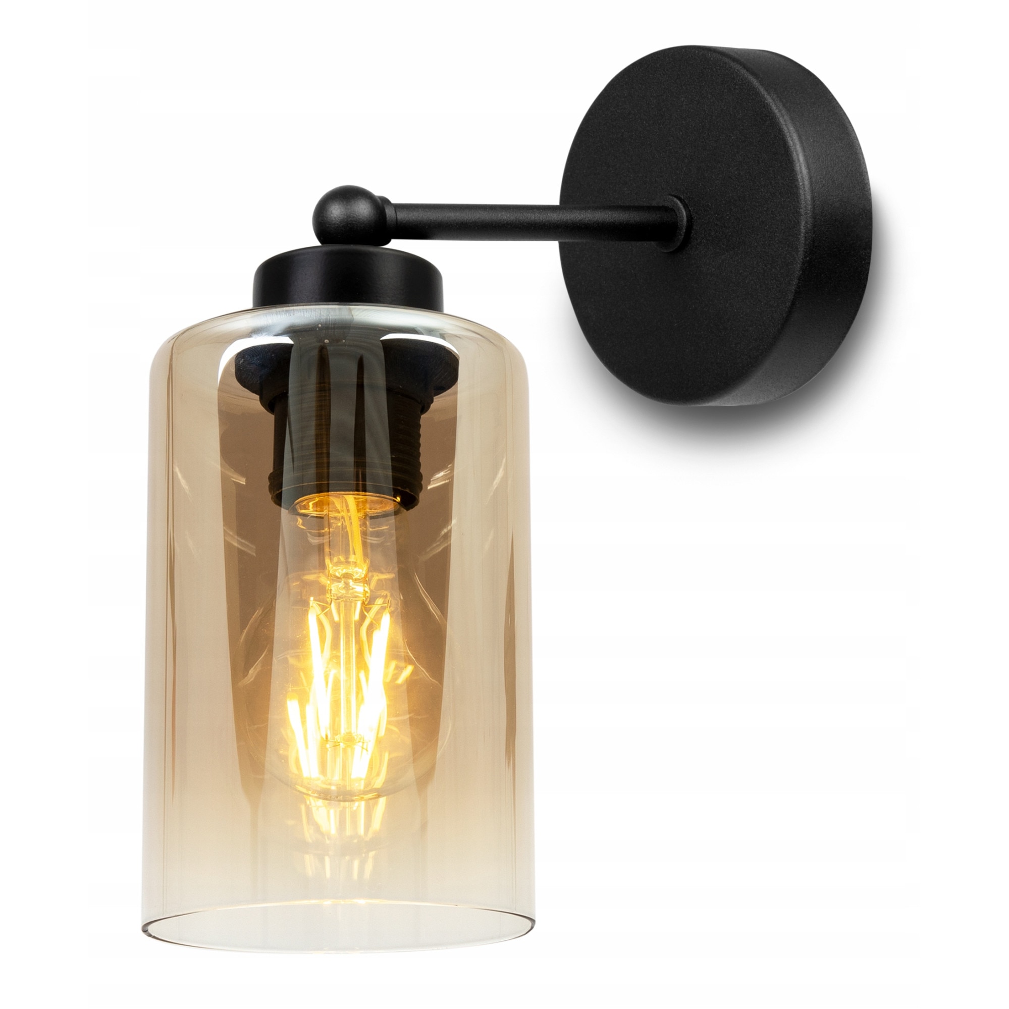 Aplica, Sticla/Metal, Negru/Auriu, 25cm, HELLA 2322/K - eMAG.ro