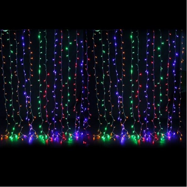 Instalatie de Craciun Tip Perdea Fir Transparent 3 X 3 m, Mufa de ...