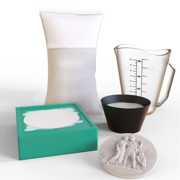 Praf ceramic de turnare alb ca zapada 4:1. 3KG pentru bijuterii ...