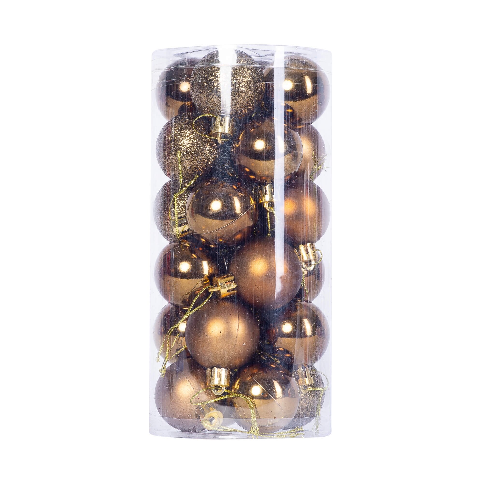 Set 24 Globulete de Craciun crem inchis, 3 cm - eMAG.ro