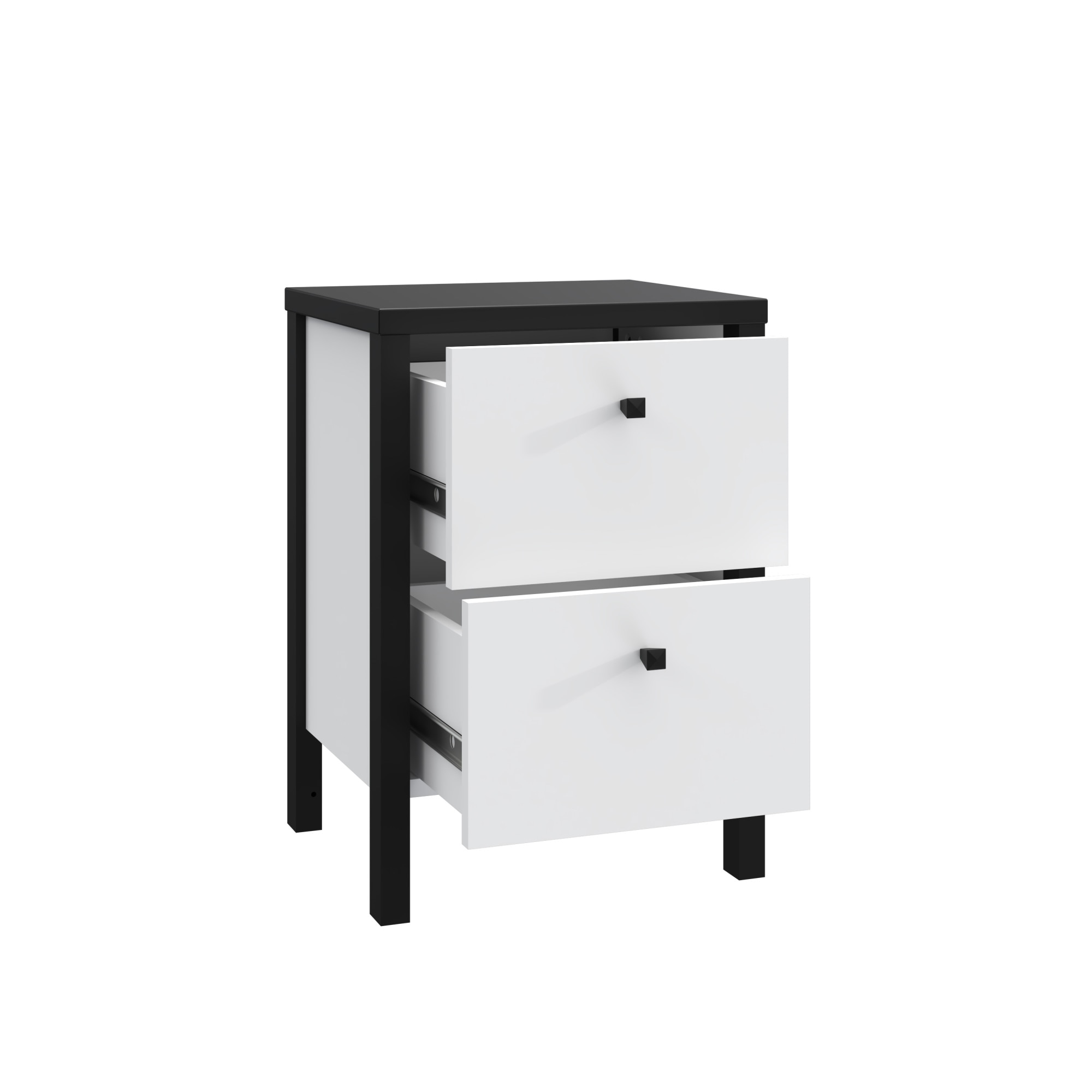 Noptiera dormitor moderna cu 2 sertare Duo 35x51x30.6 cm Occident ...