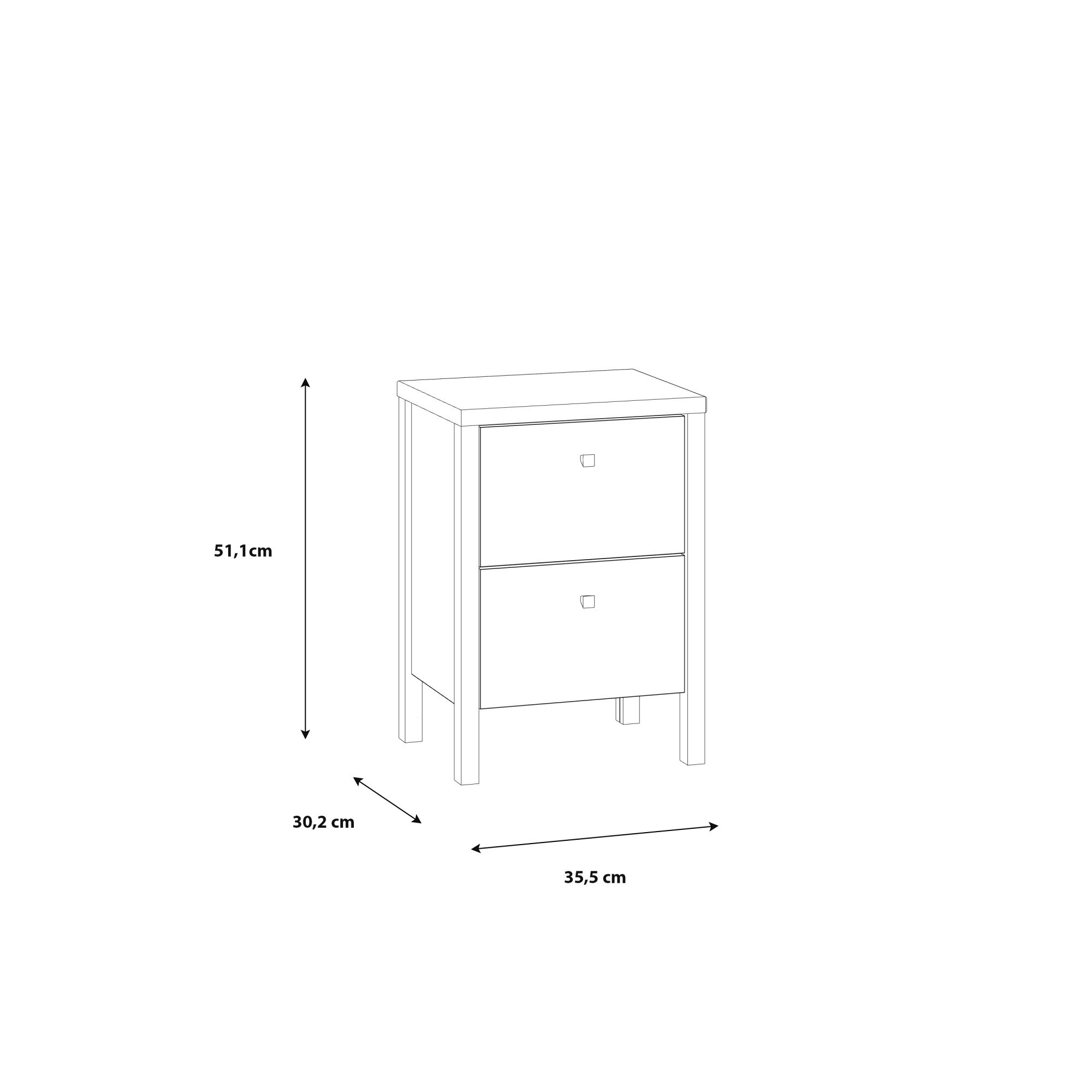 Noptiera dormitor moderna cu 2 sertare Duo 35x51x30.6 cm Occident ...