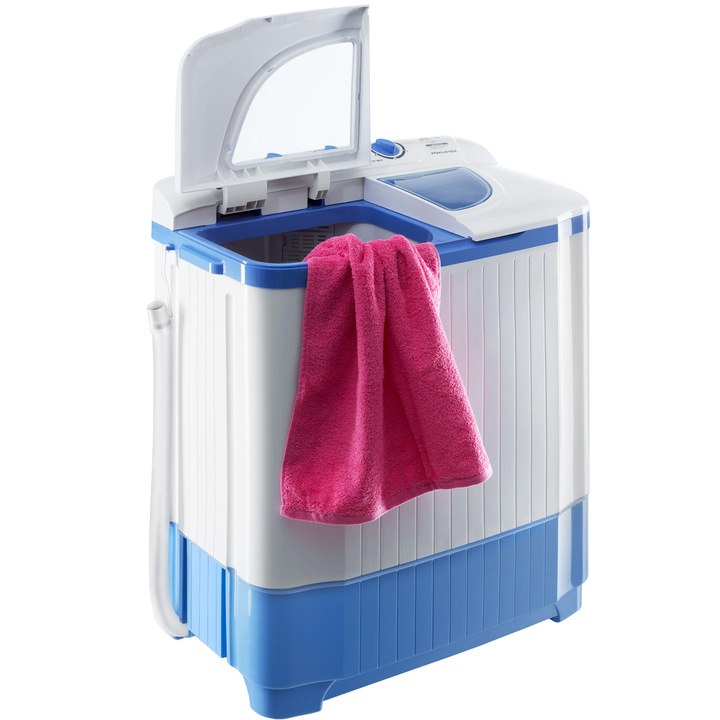 Tectake Mini mosógép 4,5 kg-os, 3,5 kg-os centrifugálással - fehér ...