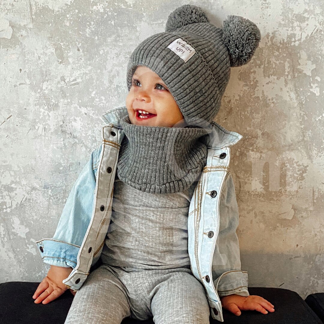 Set caciula si fular pentru copii Proman Warm Up!, 1.5-3 ani, Acril ...