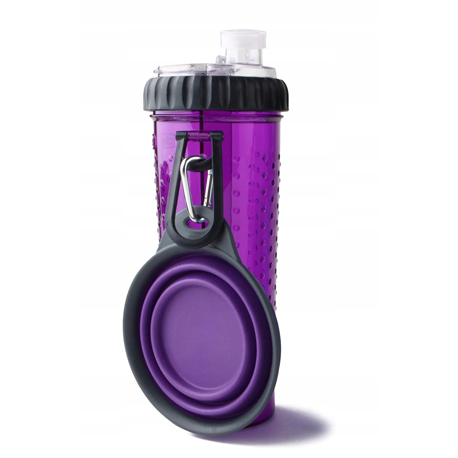 Sticla/Castron 3 in 1 pentru caini, Happy Dog, Poliuretan, 354 ml, Mov ...