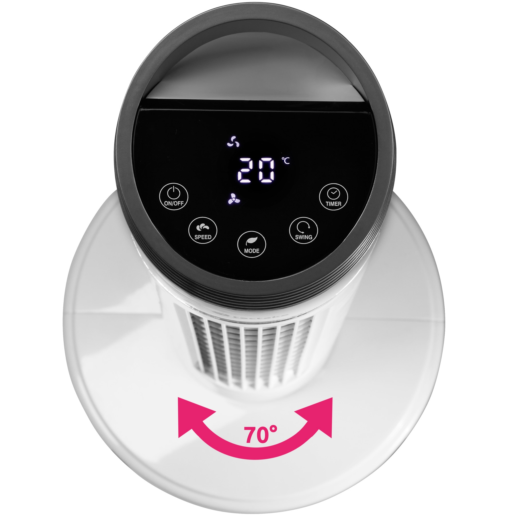 tectake Torony ventilátor 90 cm - fehér - eMAG.hu