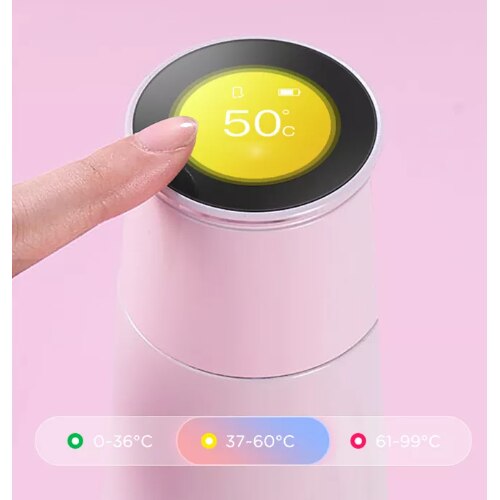 Termos inteligent cu ecran personalizabil LCD, Comutare tactila, Afisaj ...