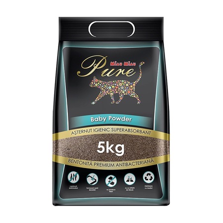 Котешка тоалетна Pure Baby Powder, Meow Meow, 5 кг - eMAG.bg