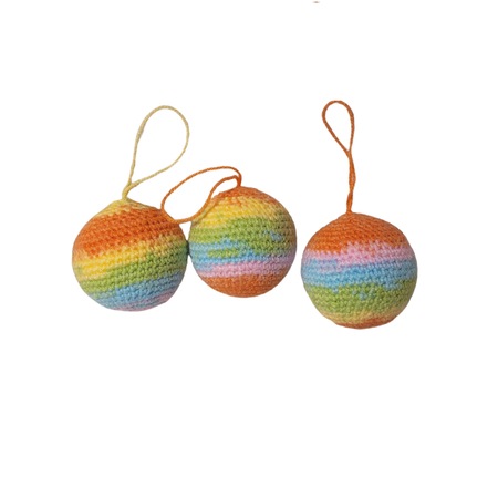 Set 3 Globuri Craciun, Handmade, Crosetate, Multicolore, Amma Design ...